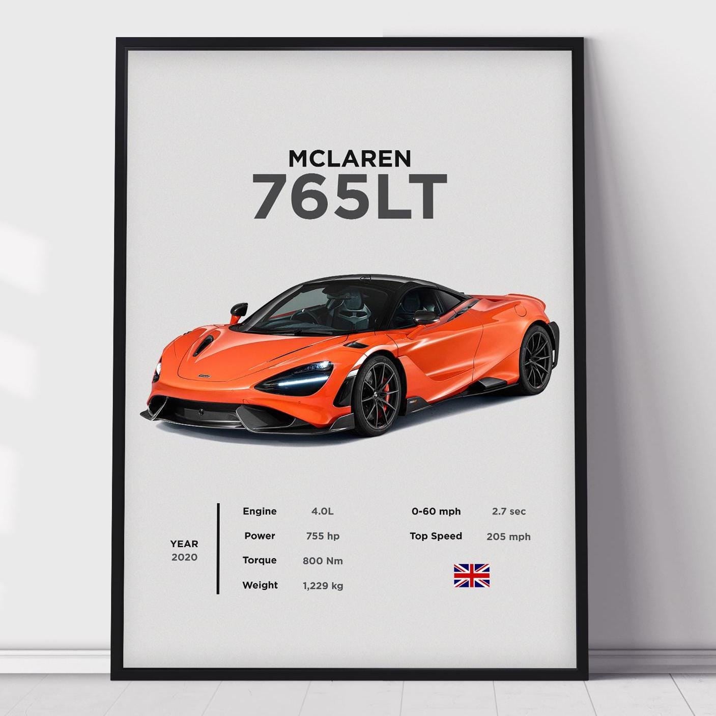 MSFCON McLaren 765LT Poster Print, Boys Room Decor, Home Office Art ...