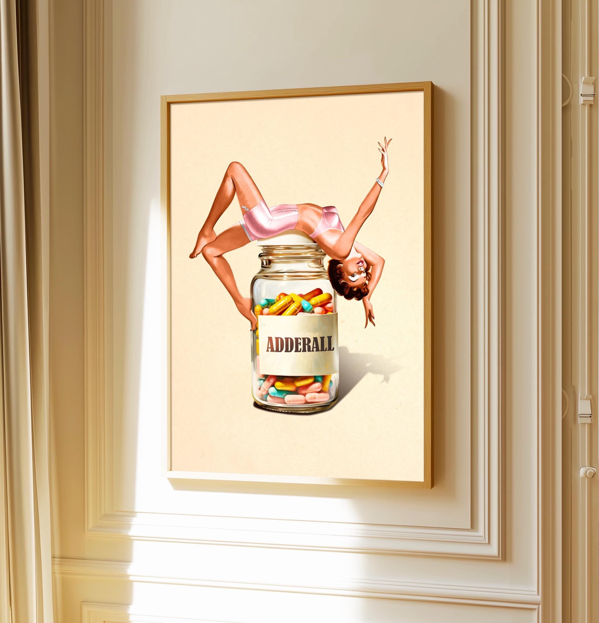 MSFCON Pill of Bliss – Surreal Trippy Wall Art Print, Vintage Collage ...