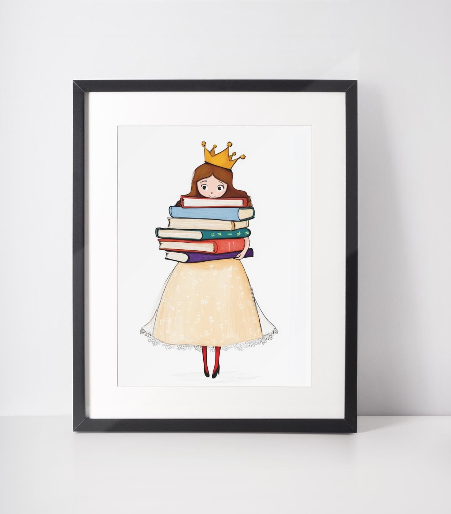 MSFCON Princess Reading a Book Art, Library Art, Bookish Art Room ...