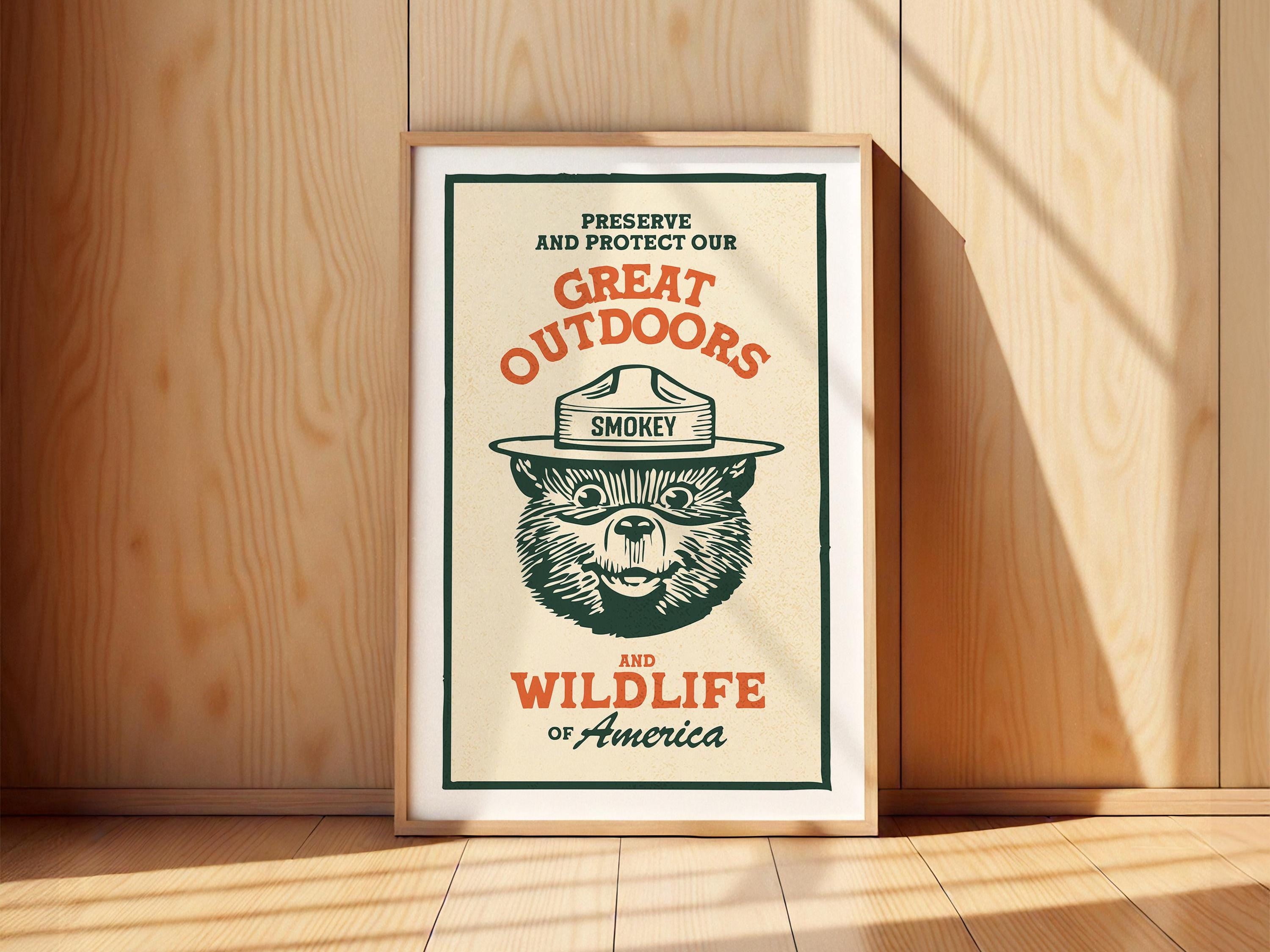 MSFCON Retro Wildlife Print Outdoors Art Gift for Kids Nature Art ...