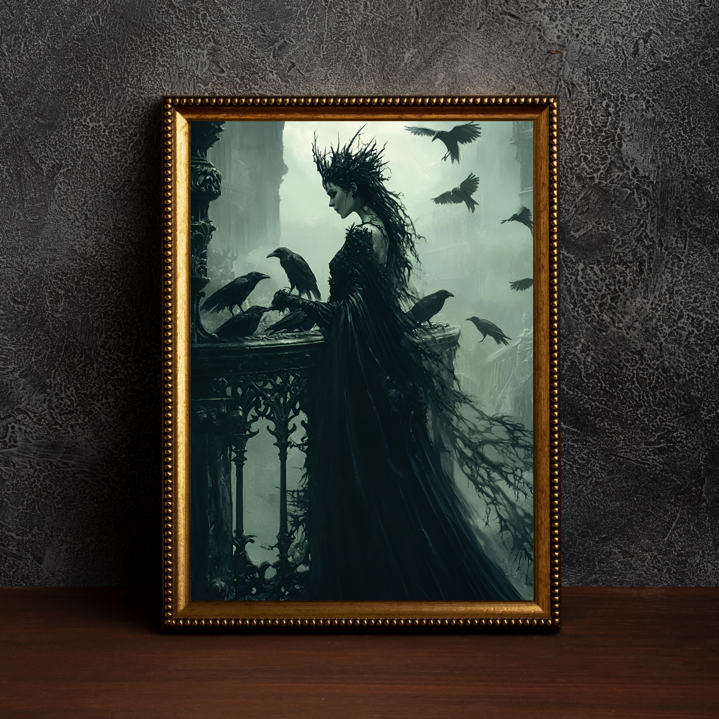 MSFCON The Raven Queen Poster, Gothic Woman with Crows, Dark Fantasy ...