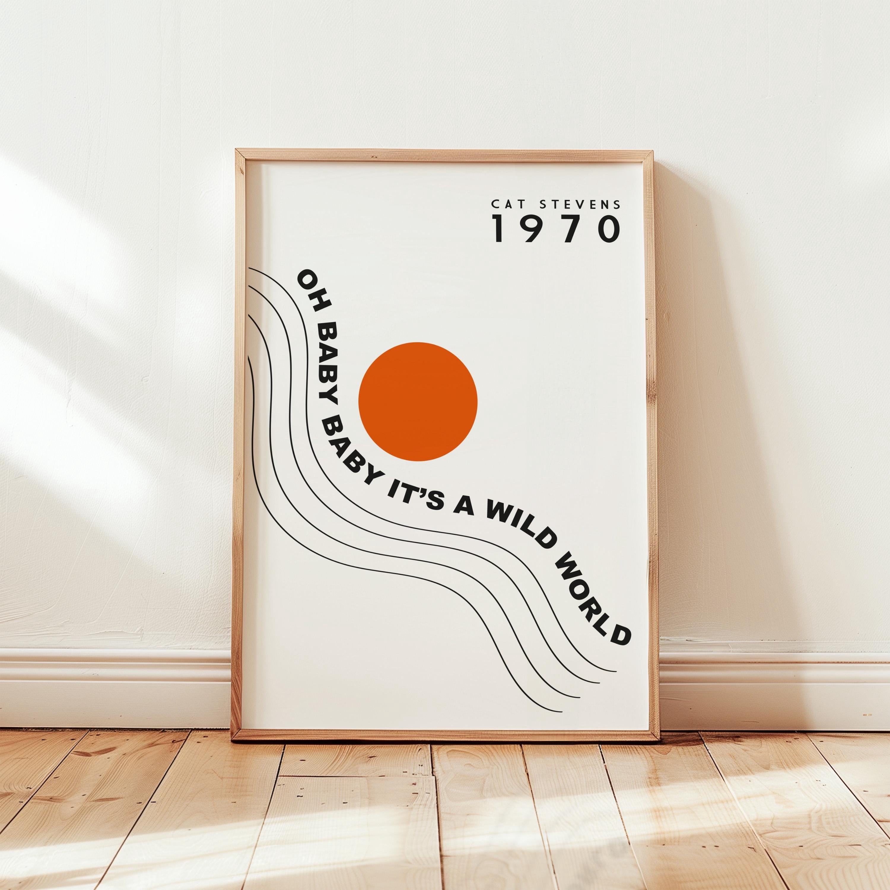 MSFCON Wild World 1970's Music Giclée Art Print, Music Lyric Print ...
