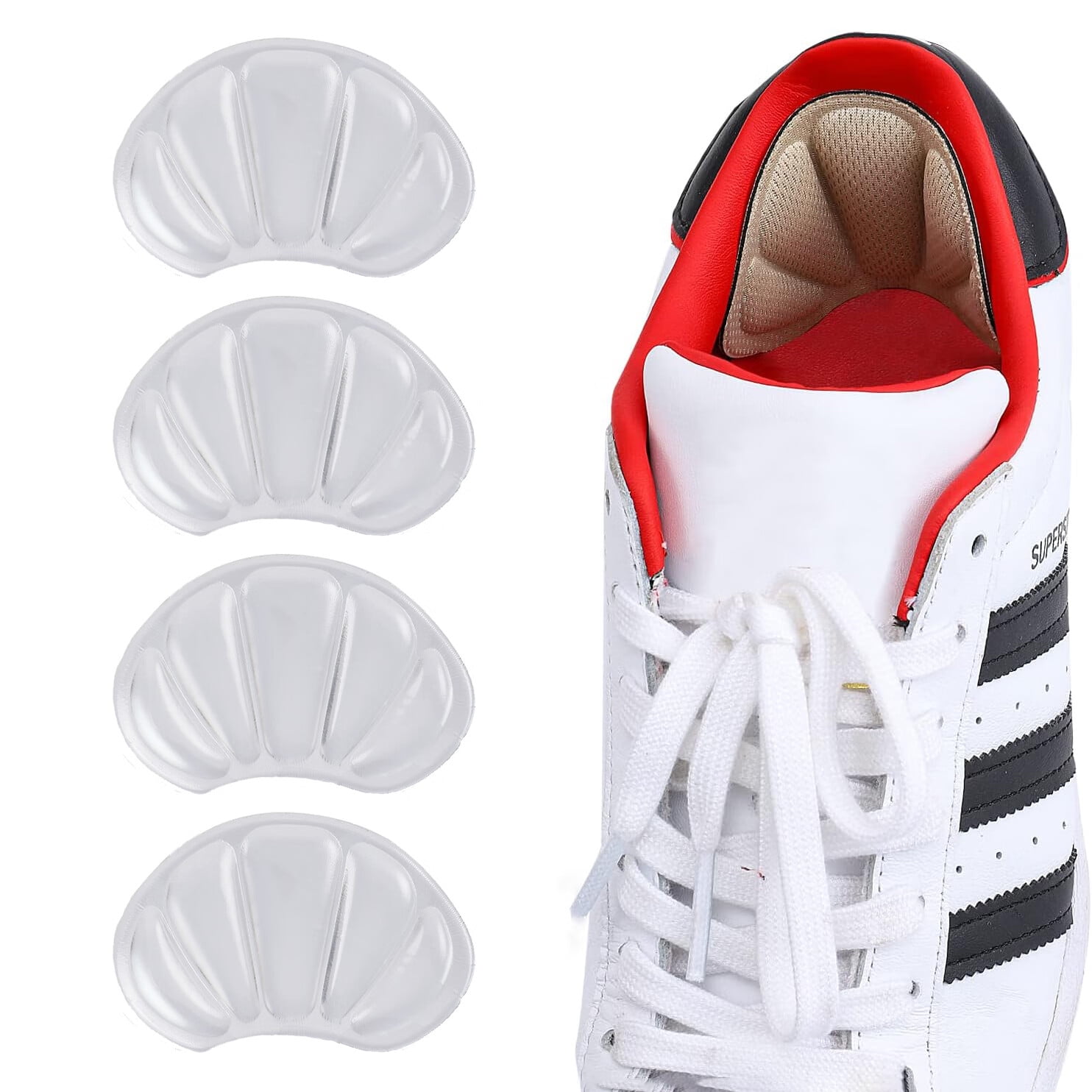 MSHUN Back of Heel Cushion Inserts, 4D Heel Stickers, Mesh Heel Grips ...