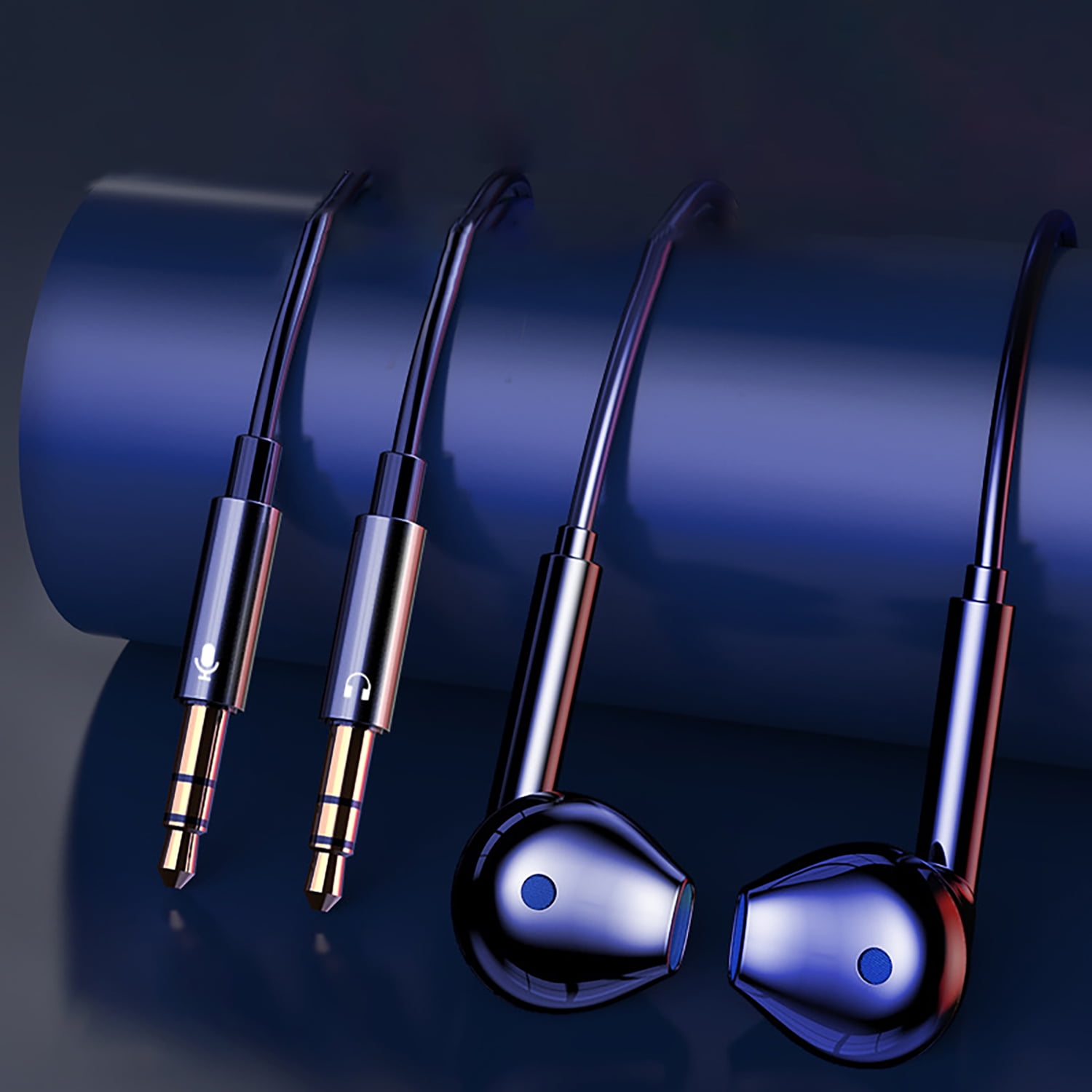 MSHUN Computer Earphones, Half in-Ear Headphones with Separate Audio ...