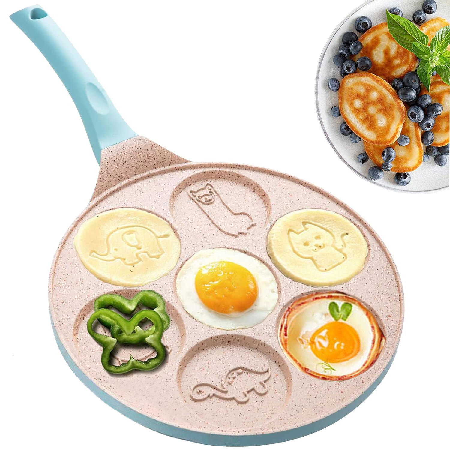 MSHUN Mini Pancake Pan Nonstick, Pancake Pan Stovetop, Pancake Maker ...
