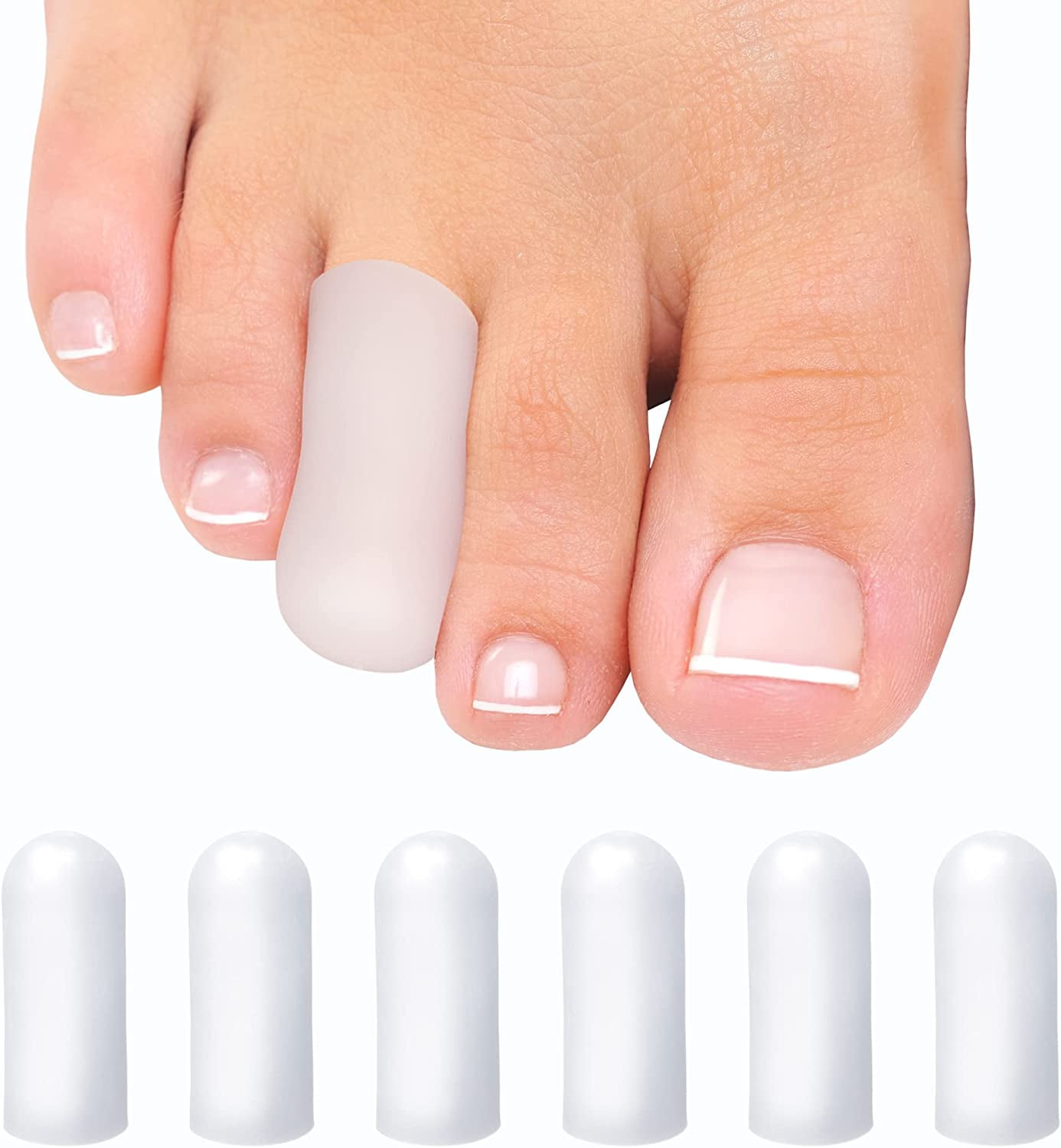 MSHUN Original Soft Gel Toe Cap - 6 Small Toe Protectors for Women ...