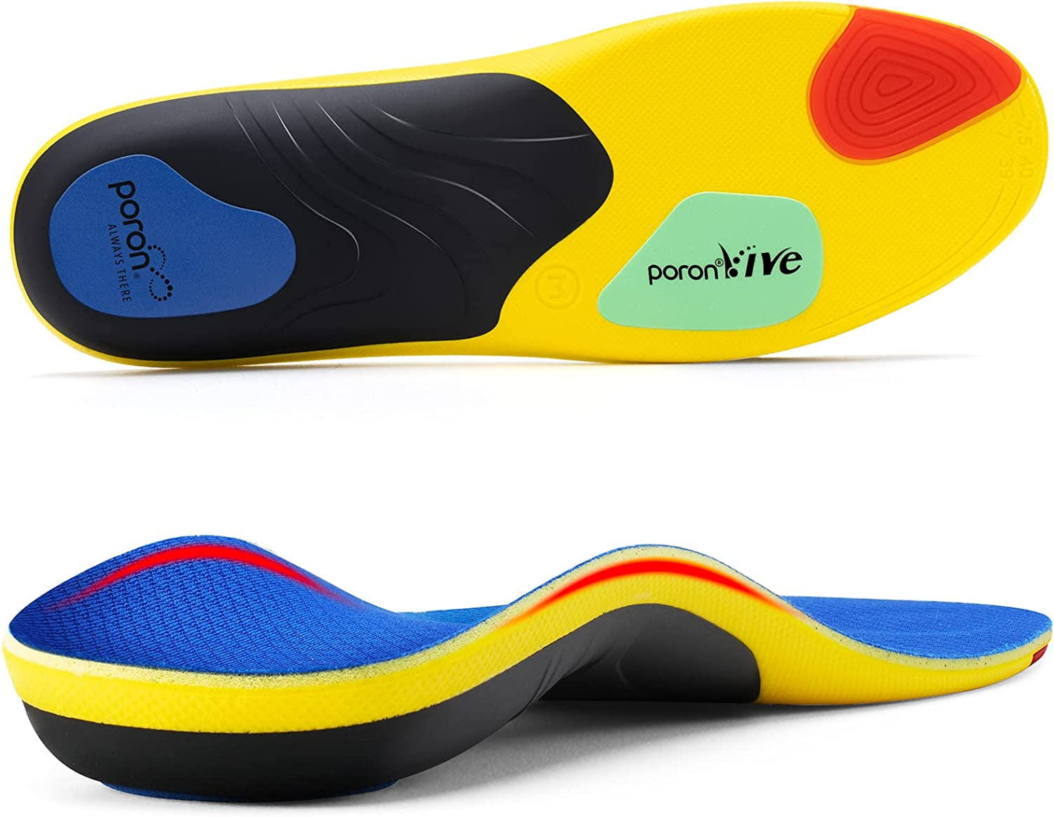 MSHUN Professional Sport Insoles with Medium Arch Support and Shock ...