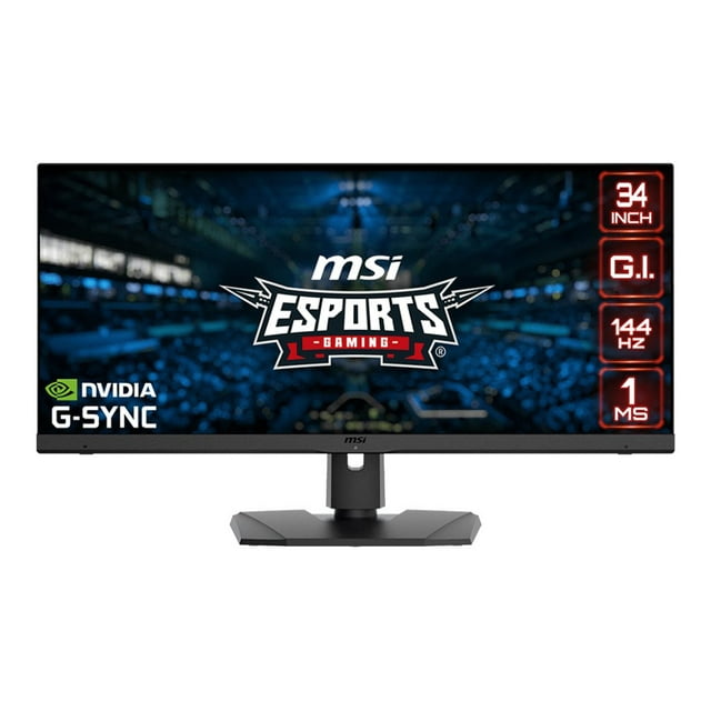 "MSI 34"" UWQHD 144Hz IPS Gaming Monitor, G-Sync, HDMI, USB, Audio ...