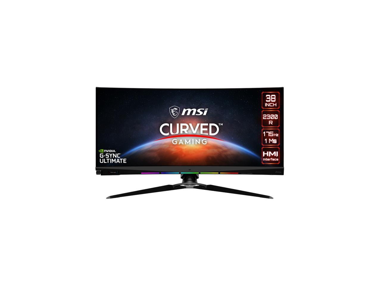 MSI 37.5" 175 Hz IPS UWQHD+ IPS Gaming Monitor G-SYNC ULTMATE 3840 x 1600 HDMI, DisplayPort, USB ...