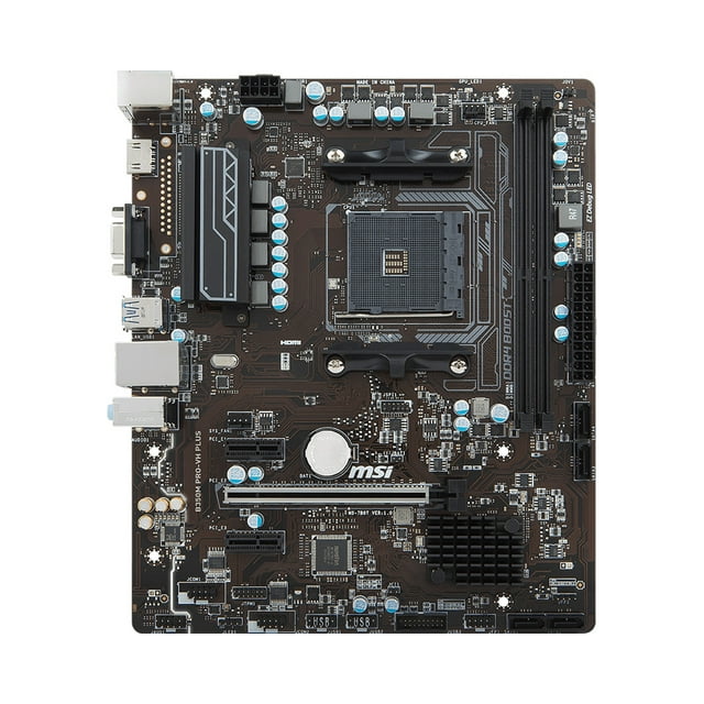 MSI B350M PRO-VH PLUS Desktop Motherboard, AMD Chipset, Socket AM4 ...