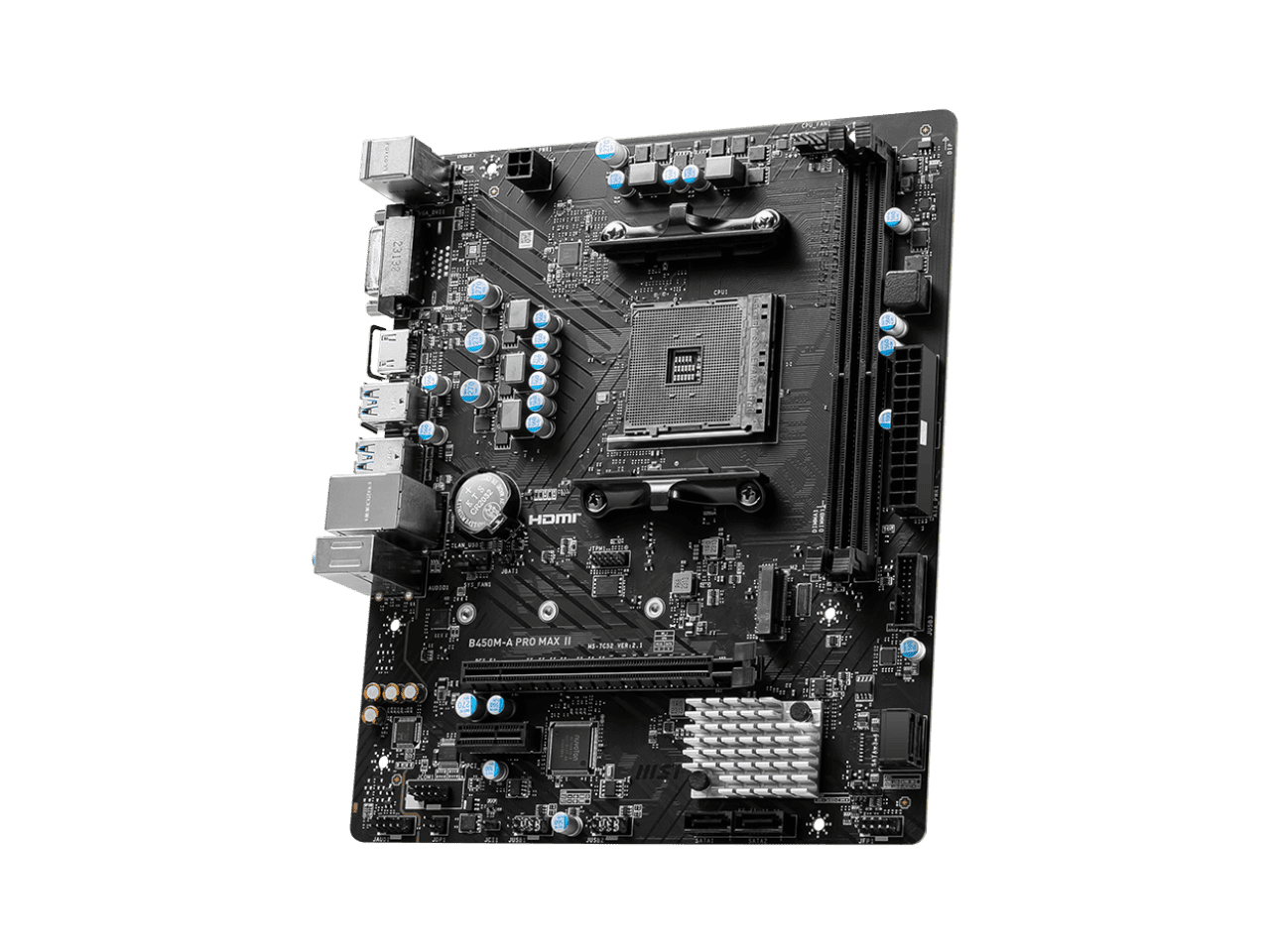 MSI B450M-A PRO MAX II Desktop Motherboard, AMD B450, Socket AM4, Micro ...