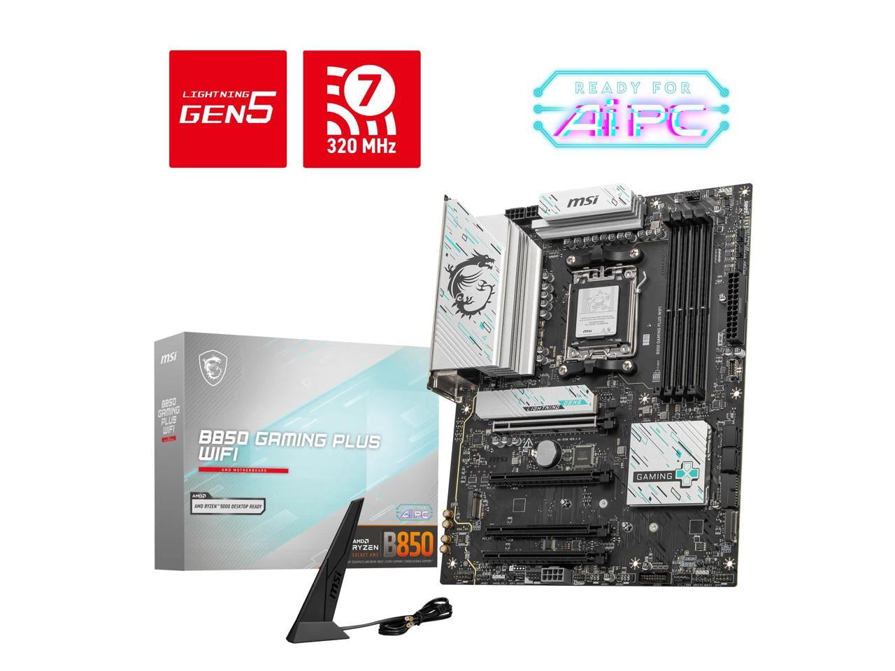MSI B850 GAMING PLUS WIFI Gaming Desktop Motherboard - AMD B850 Chipset ...