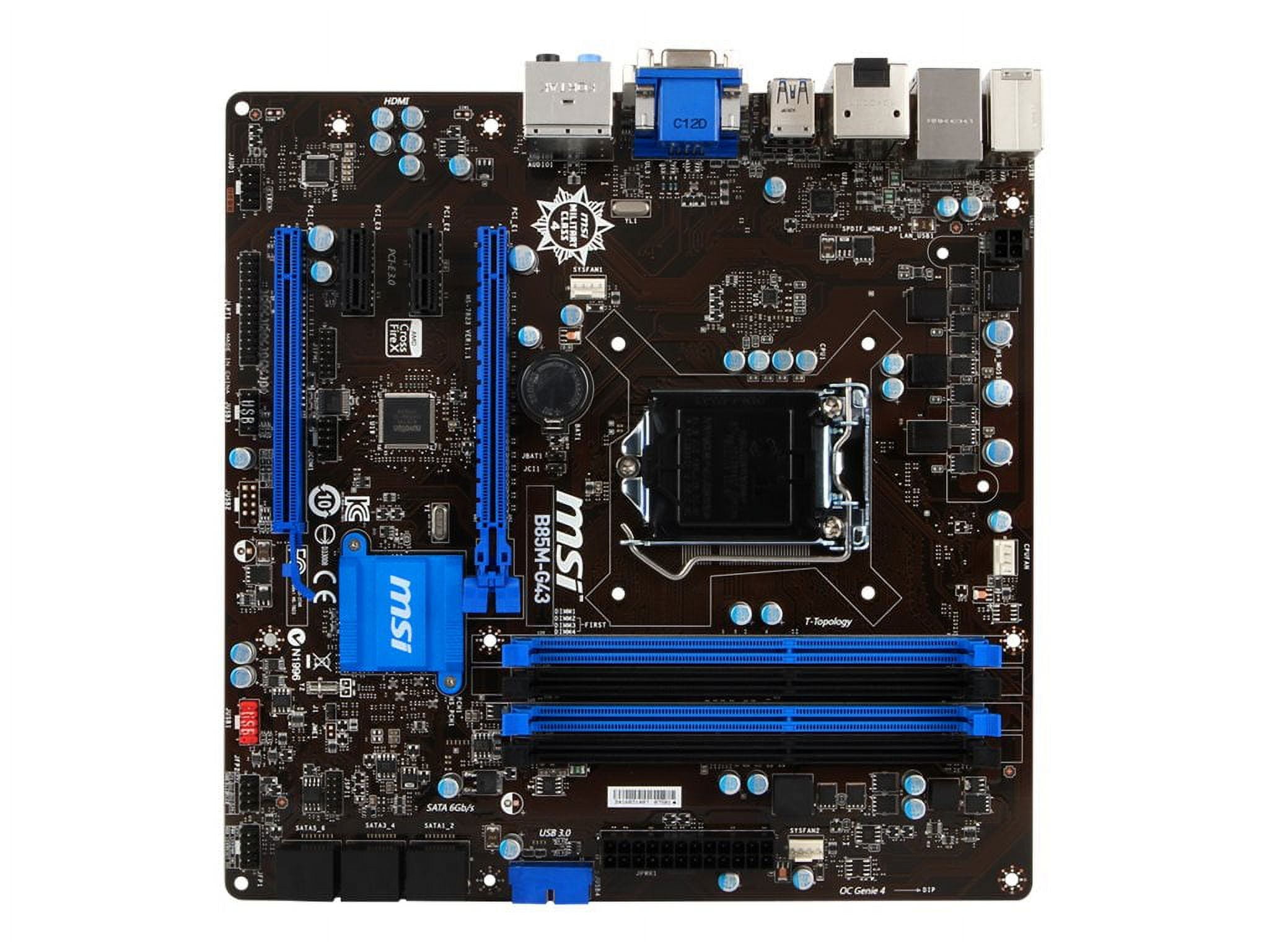 MSI B85M-G43 - Motherboard - micro ATX - LGA1150 Socket - B85 Chipset ...