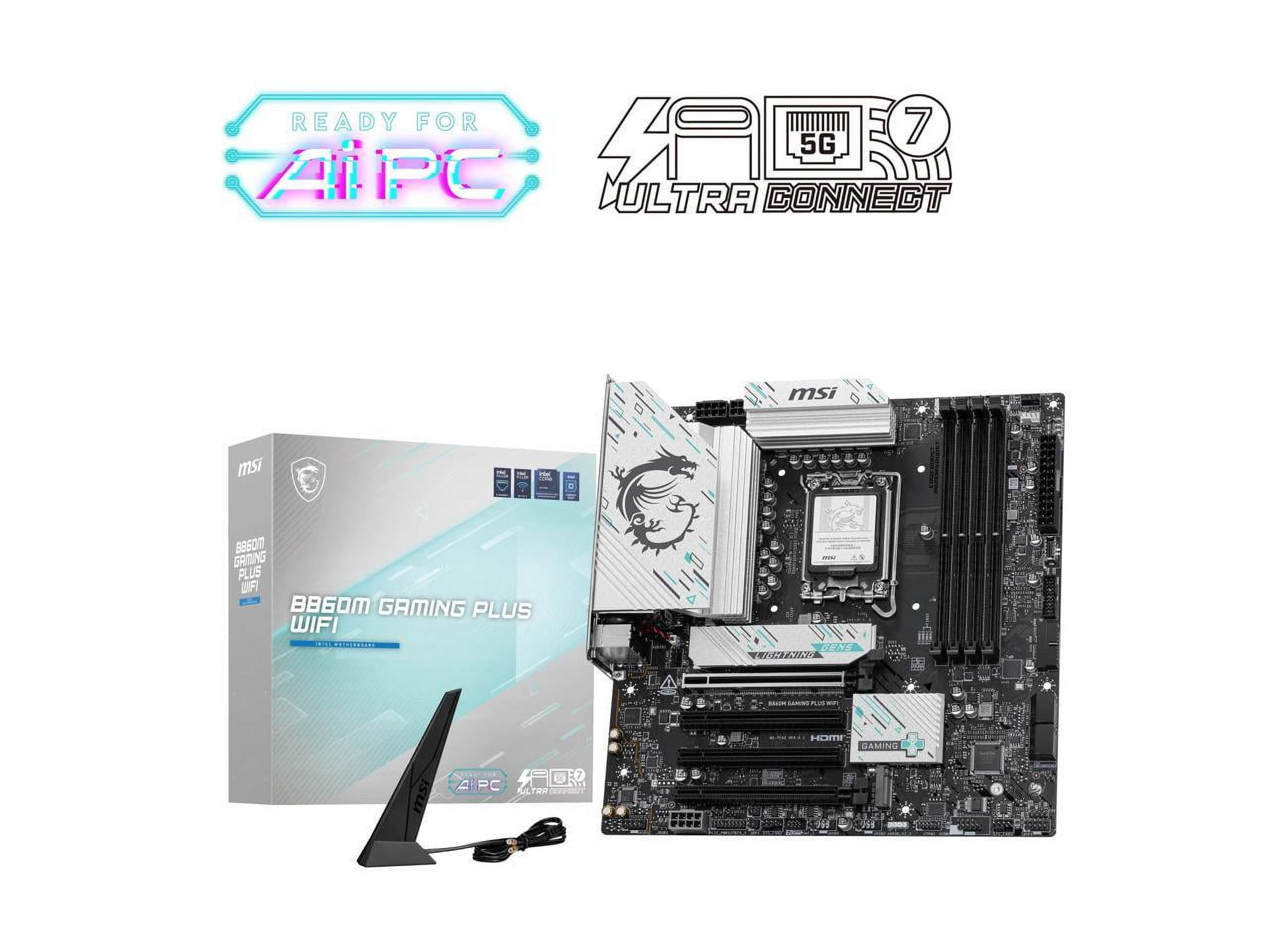 MSI B860M GAMING PLUS WIFI Gaming Desktop Motherboard, Intel B860 ...