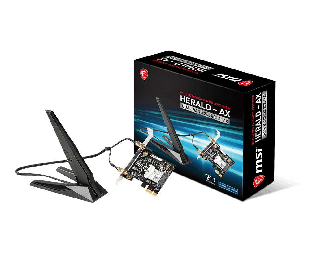 MSI B905C Wifi card/AX210 Wi-Fi 6E (802.11ax) with Bluetooth 5.2 PCI-E ...