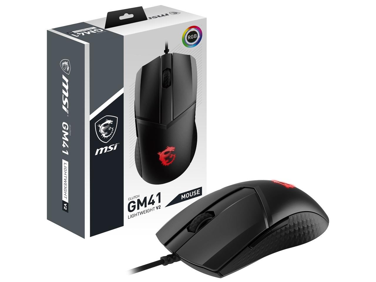 MSI Clutch GM41 Lightweight V2 Gaming Mouse, 16000 DPI, USB, RGB ...