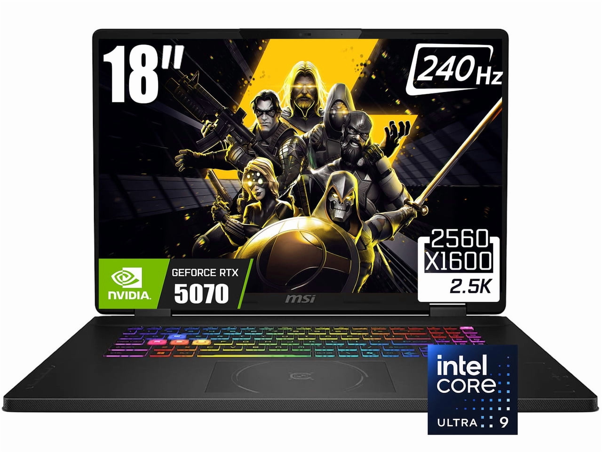 MSI Crosshair 18 HX Gaming Laptop, 18" 2560 x 1600 QHD+ 240Hz IPS ...