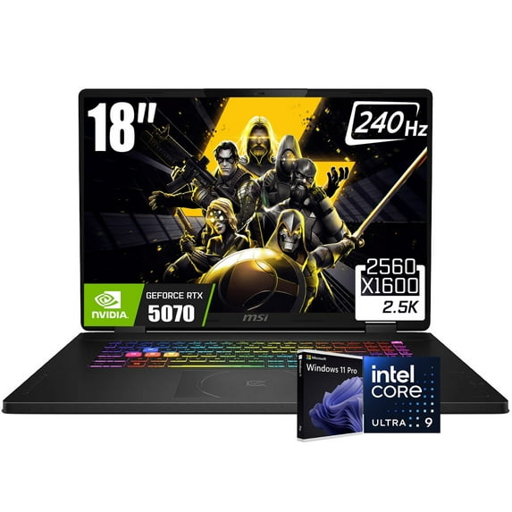 MSI Crosshair 18 HX Gaming Laptop, 18" 2560 x 1600 QHD+ 240Hz IPS ...