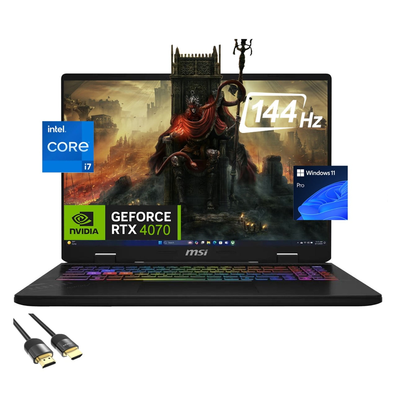 MSI Crosshair 4070 Gaming Laptop, 16" 144Hz 2K Display, 16-Core i7 ...