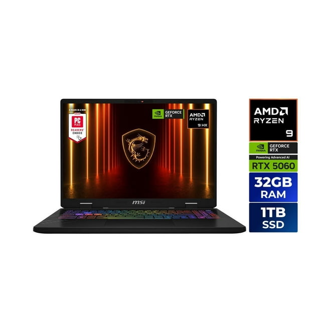 MSI CROSSHAIR A16 16" QHD+ 240Hz AMD® Ryzen™ 9-8940HX RTX 5060 32GBDR5 ...