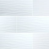 MSI Dymo Wavy White Glossy 12 in. x 24 in. Glazed Ceramic Wall Tile (16 ...