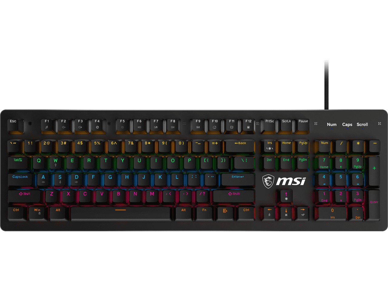 MSI FORGE GK300 Gaming Keyboard - Clicky Blue Mechanical Switches, 9 ...
