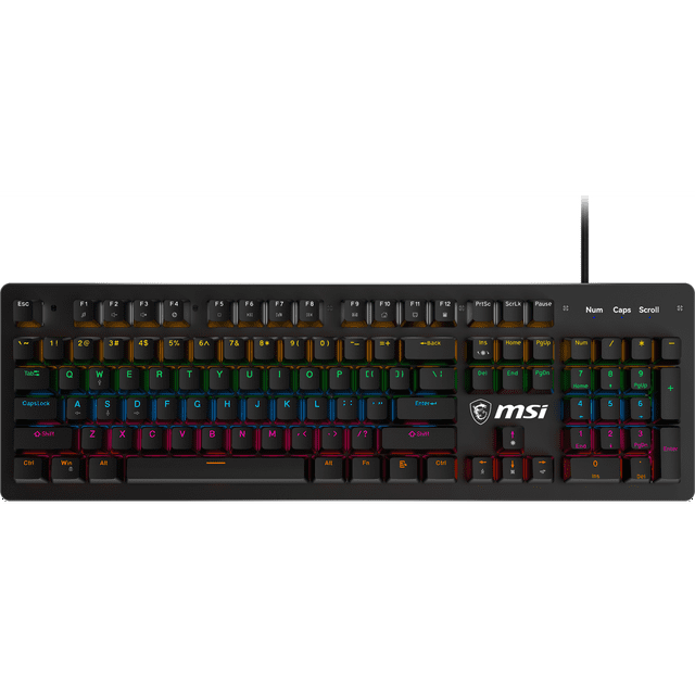 MSI FORGE GK300 Gaming Keyboard - Clicky Blue Mechanical Switches, 9 ...