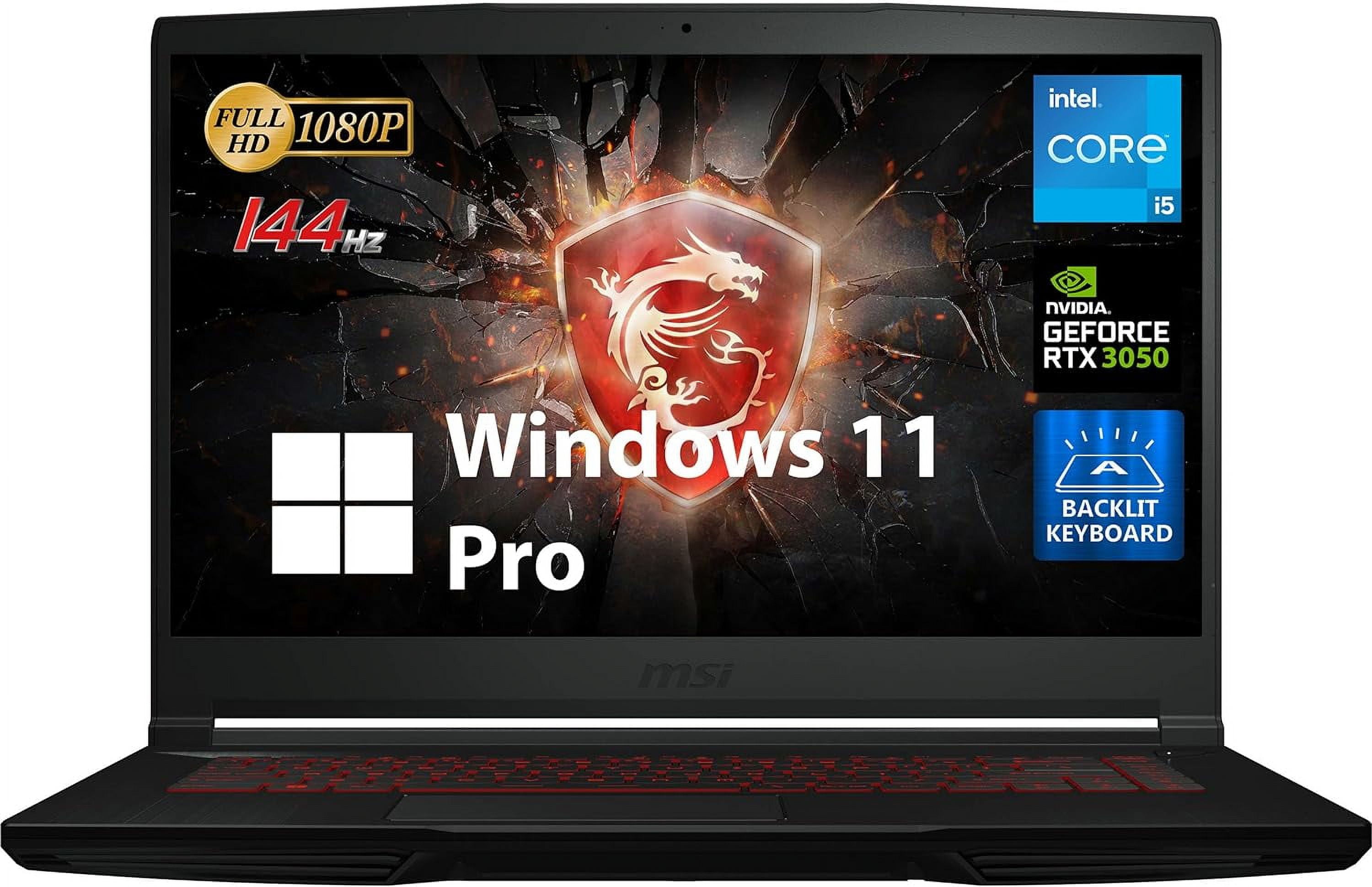 MSI GF63 Gaming Laptop, 15.6" FHD IPS, Intel Core i5-11400H, NVIDIA ...