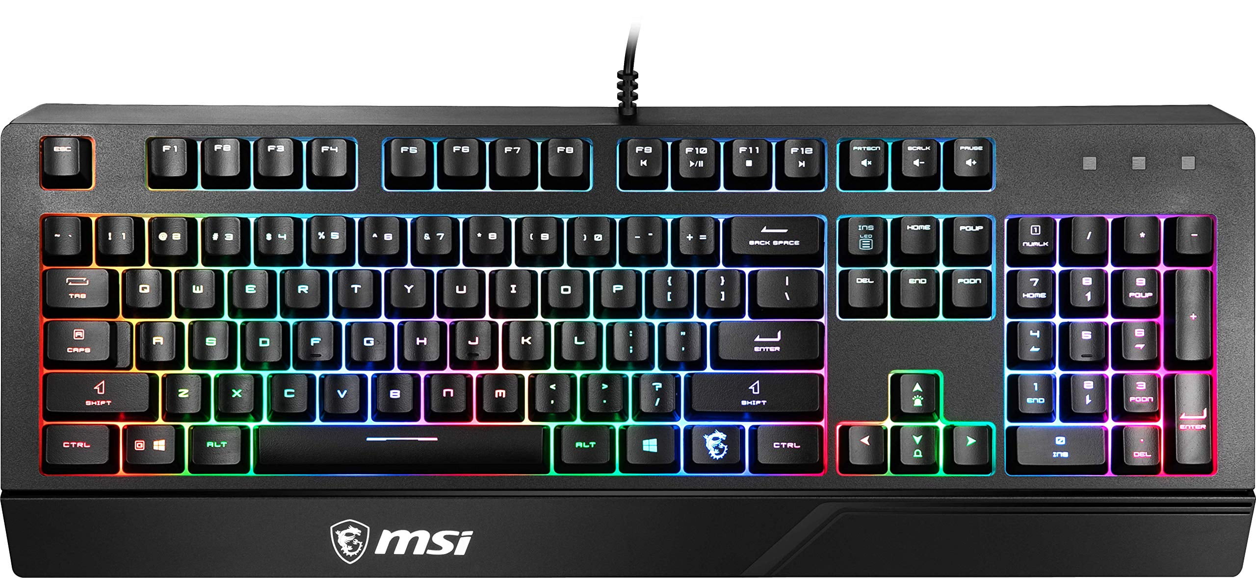 MSI Gaming Backlit RGB Dedicated Hotkeys Anti-Ghosting Water Resistant ...