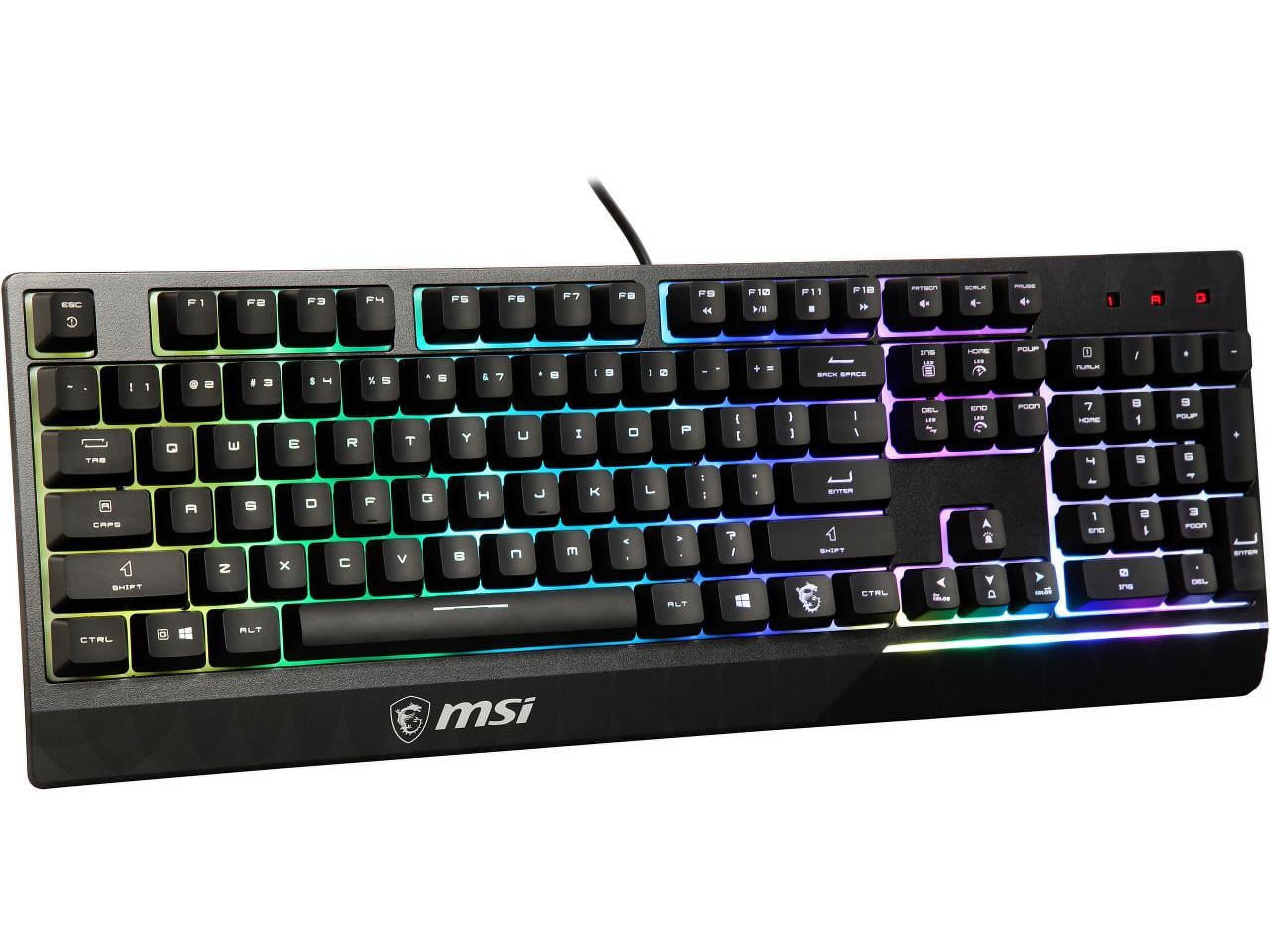 MSI Vigor GK30 US Gaming Keyboard - Backlit RGB, Dedicated Hotkeys ...