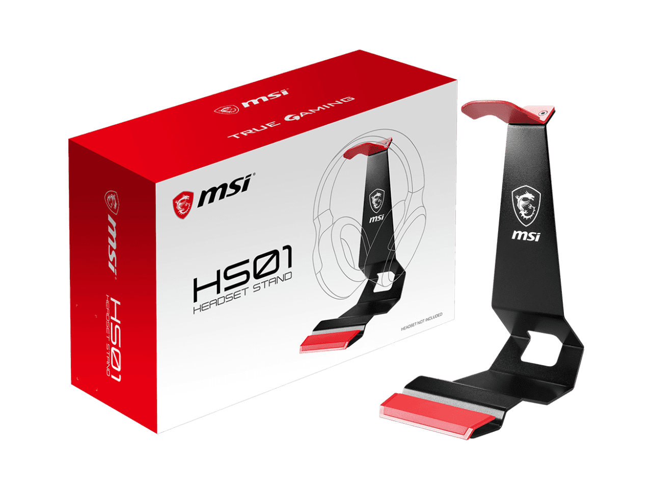 MSI HS01 Headset Stand, Metallic Design, Cell Phone Holder, Non-Slip ...