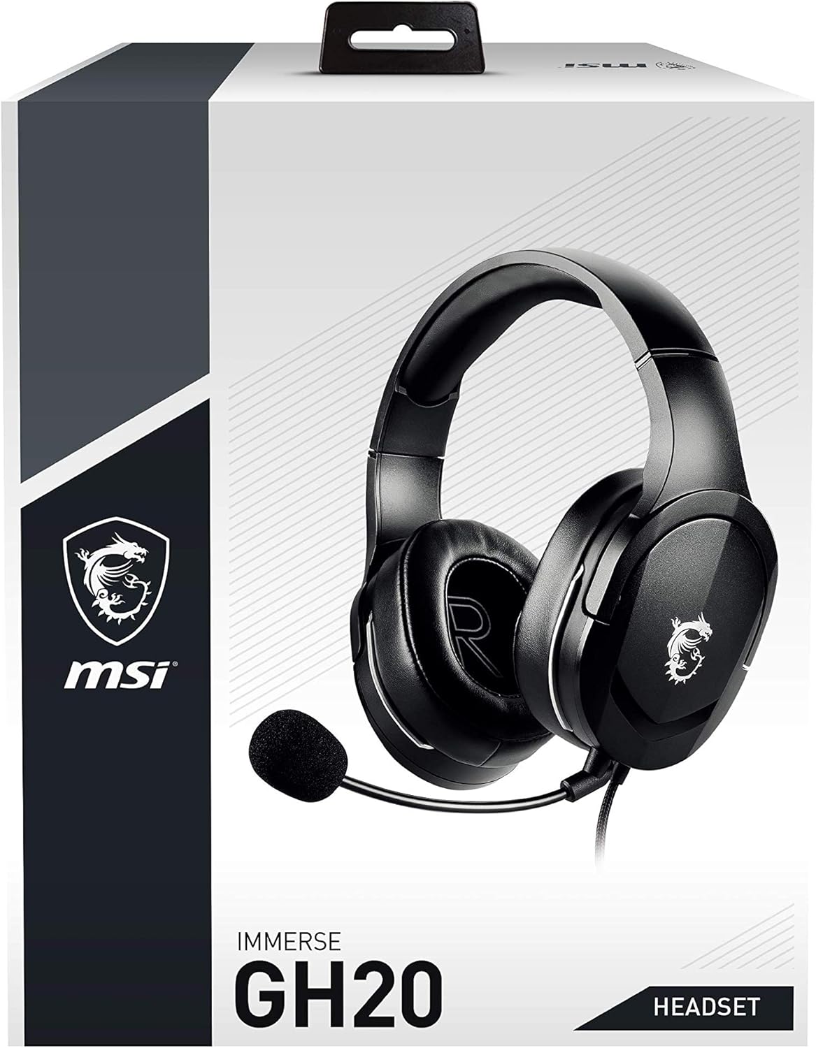 MSI Immerse GH20 Wired Gaming Headset, Adjustable Lightweight Design ...