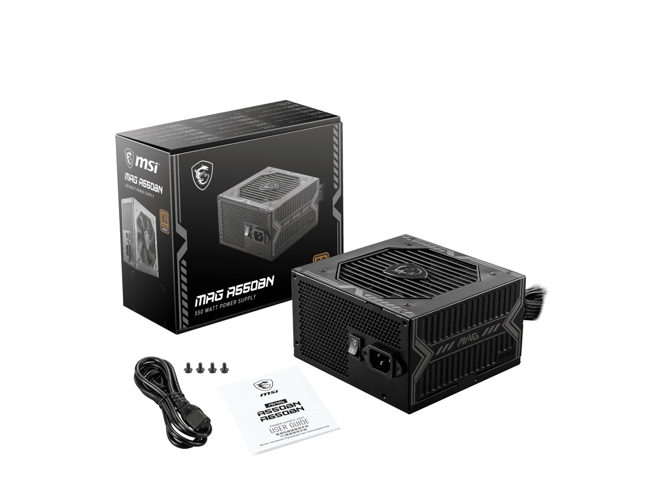 MSI MAG A550BN 550 W ATX12V 80 PLUS BRONZE Certified Active PFC Power ...