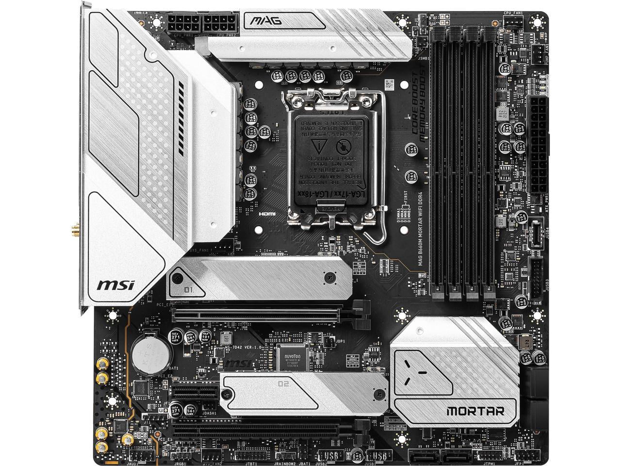 MSI MAG B660M MORTAR WIFI DDR4 LGA 1700 Intel B660 SATA 6Gb/s Micro ATX ...