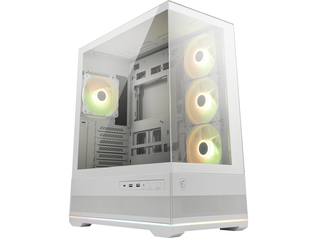 MSI MAG PANO 110R PZ White - Mid-Tower Gaming PC Case - Tempered Glass ...