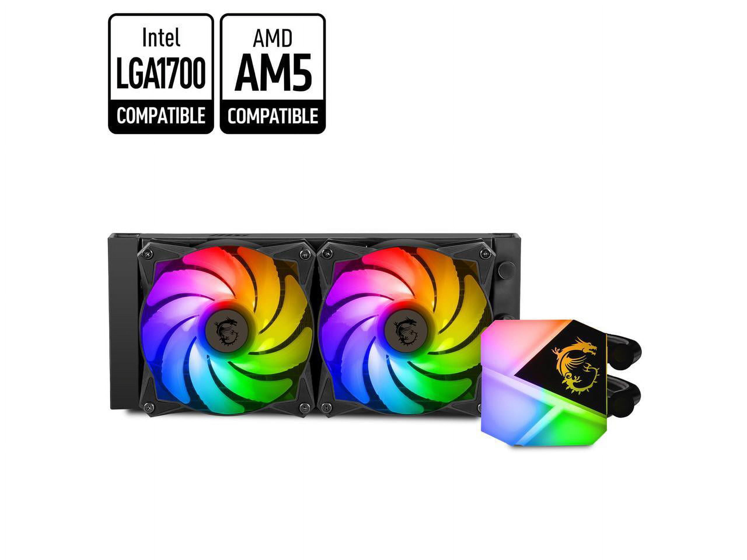 MSI MAG Series CORELIQUID C240 AIO Liquid CPU Cooler, 240mm Radiator ...