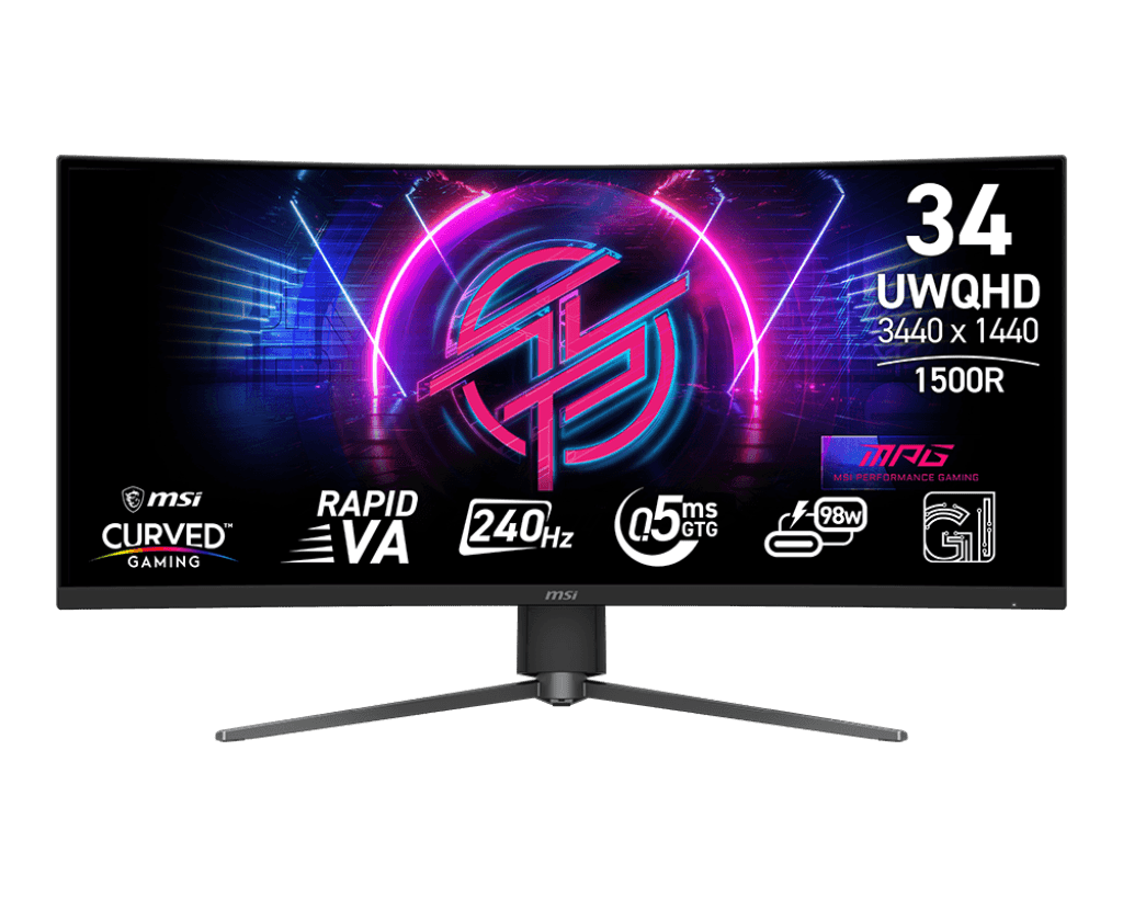 MSI 34" 3440x1440 240 Hz Rapid VA UWQHD Gaming Monitor FreeSync (AMD ...