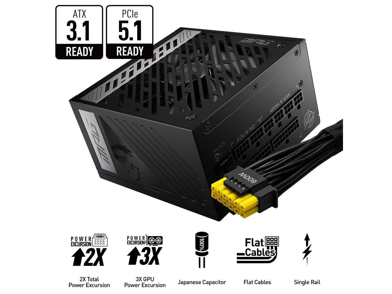 Brandclub - MSI - MPG A1000G PCIE5, 80+ GOLD Full Modular Gaming PSU ...