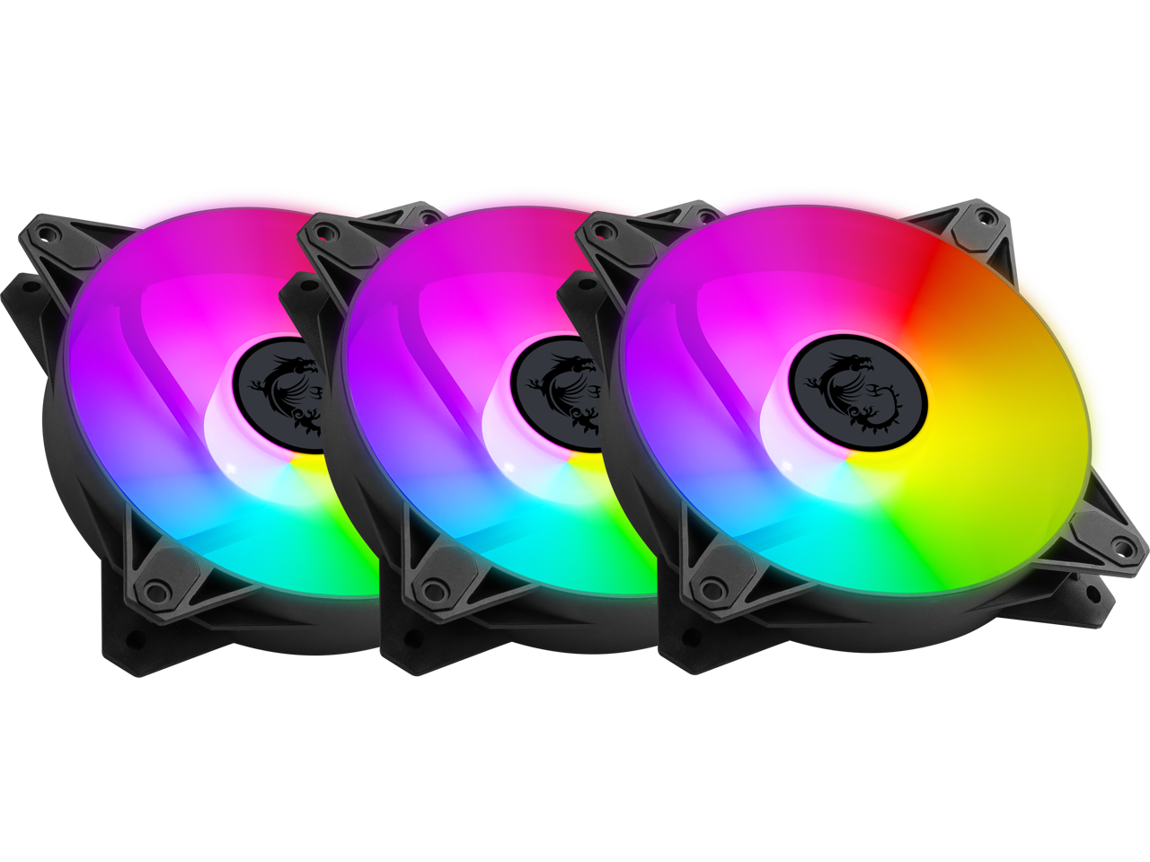 MSI MPG F120 ARGB-3B 120mm PWM Gaming Case Fan - Anti-Vibration, Hydraulic Bearing, 600 ~ 1200 ...