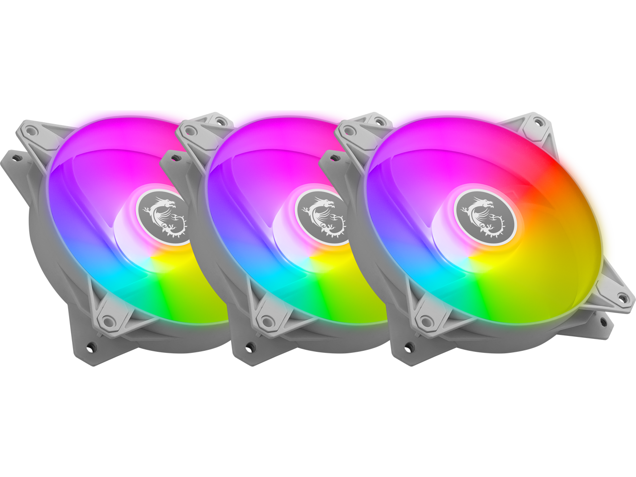 MSI MPG F120 ARGB-3W 120mm PWM Addressable RGB LED Case Fan White ...