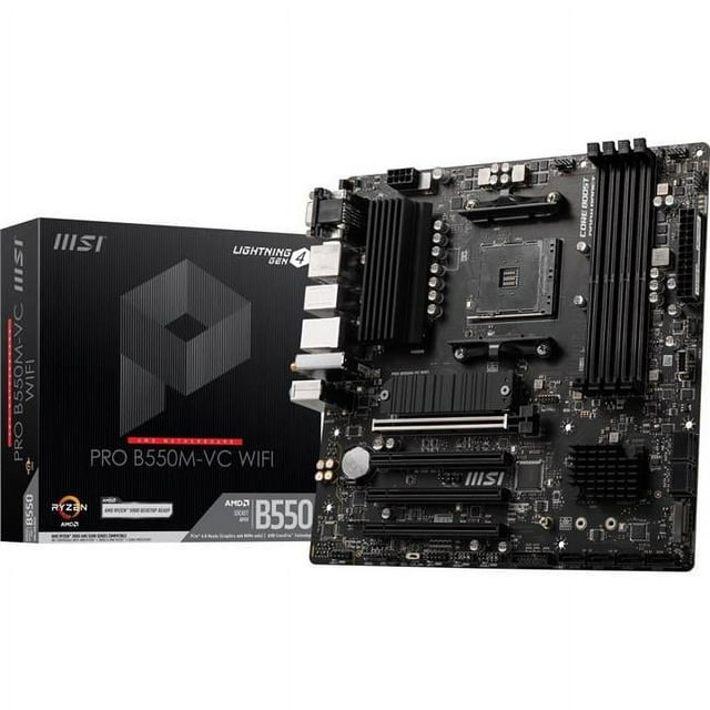 MSI PRO PRO B550M-VC WIFI AM4 AMD B550 SATA 6Gb/s MATX AMD Motherboard ...