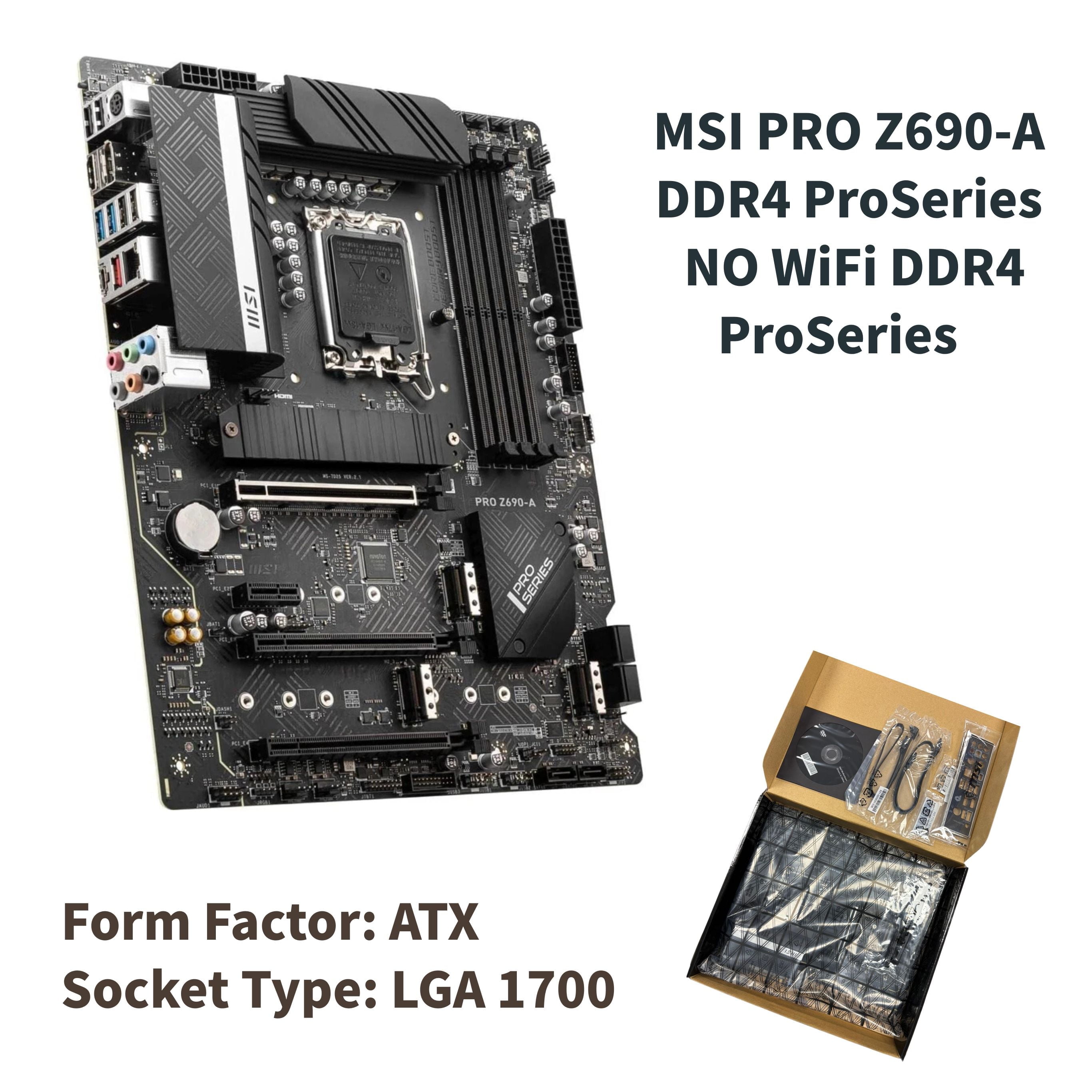 MSI PRO Z690-A DDR4 LGA 1700 Intel Z690 SATA 6Gb/s ATX Intel ...