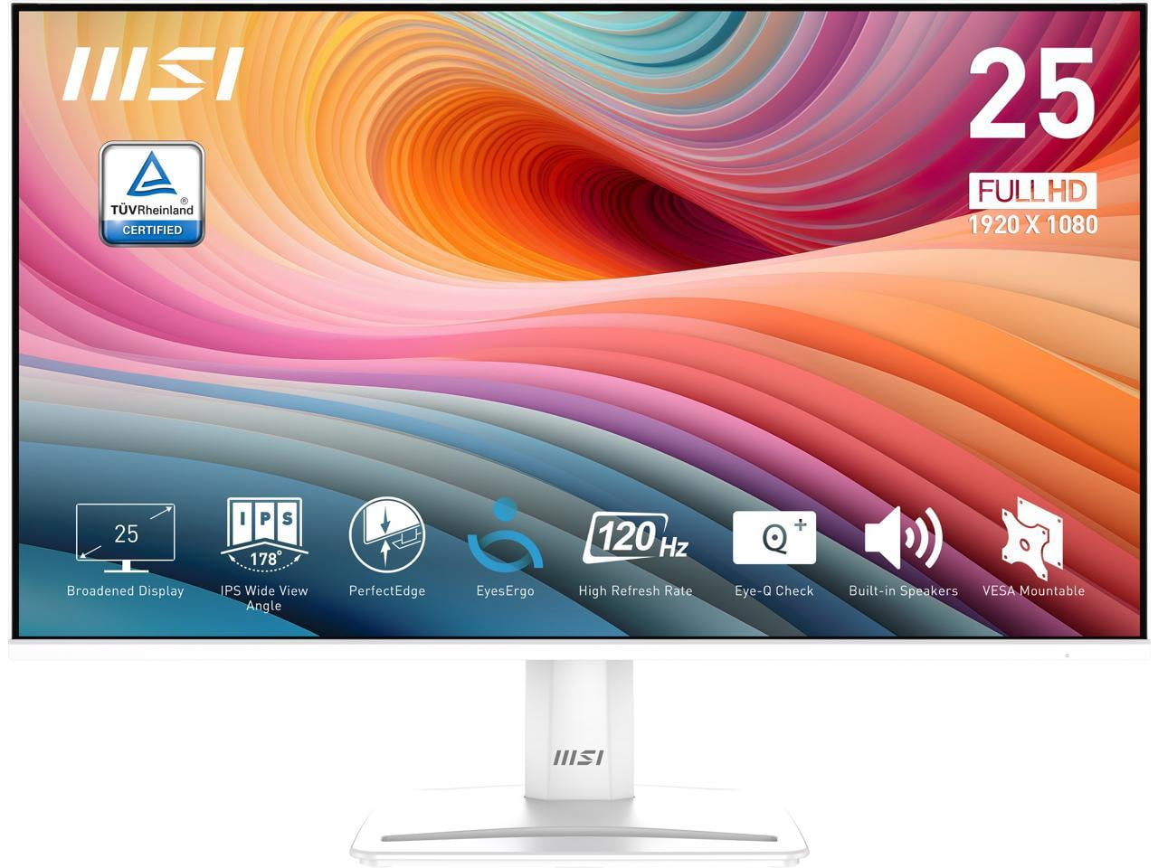 MSI Pro MP251WE2 25" Class Full HD LED Monitor - 16:9 - Matte White ...