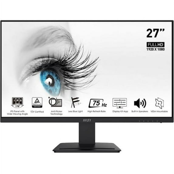 MSI Pro MP273 27" Full HD LCD Monitor - 16:9 - Black, Black - Walmart.com