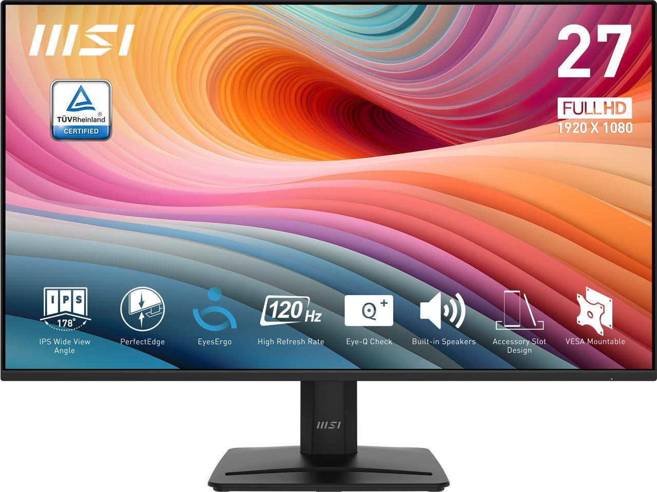 MSI Pro PRO MP275 E2 27" Class Full HD LCD Monitor - 16:9 - Matte Black ...