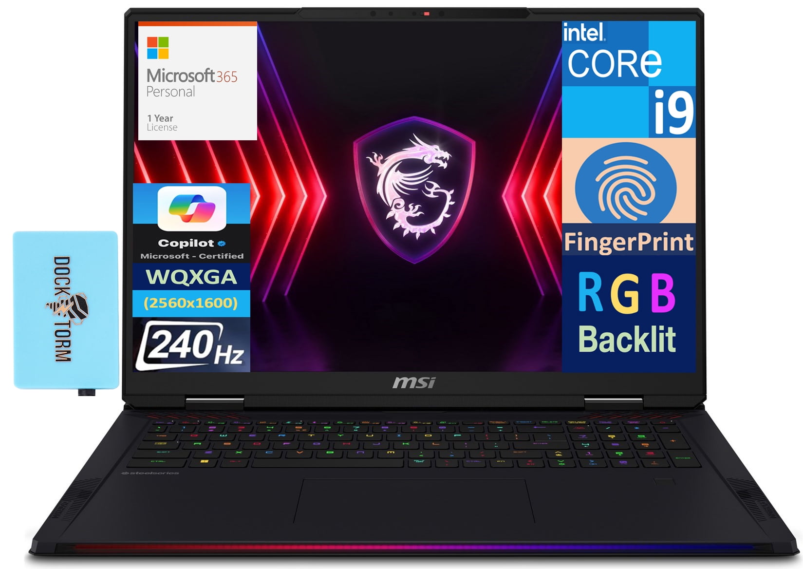 MSI Raider 18 HX Gaming Laptop 18in 240Hz IPS WQXGA Display (Intel i9-14900HX, NVIDIA GeForce ...