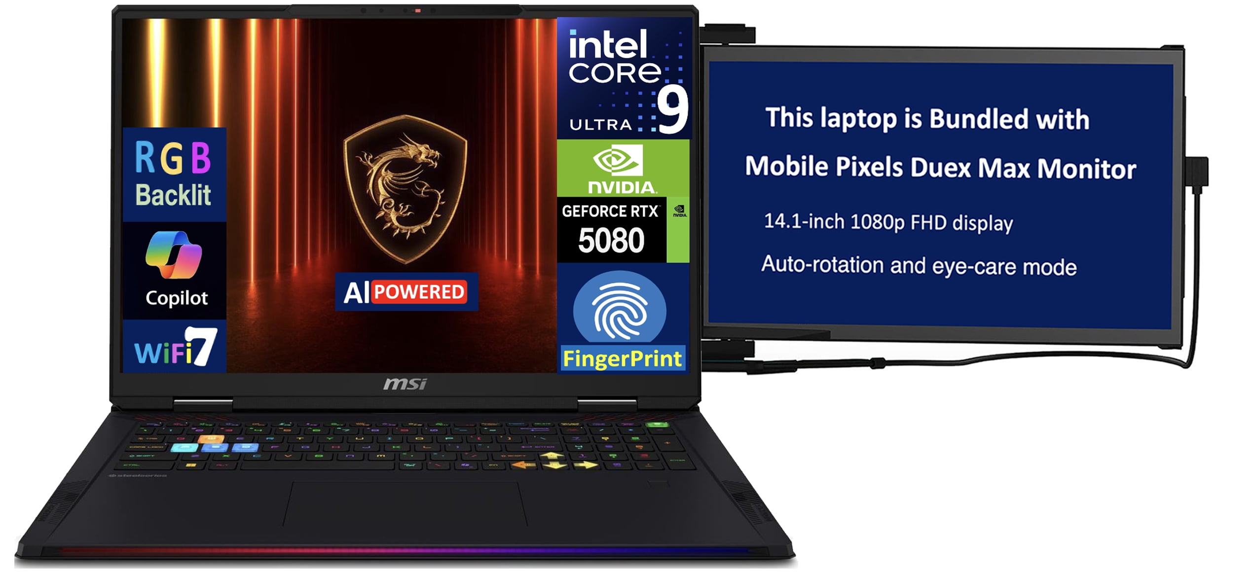 MSI Raider AI Gaming Laptop 18in 120Hz Mini LED 4K Display (Intel Ultra ...