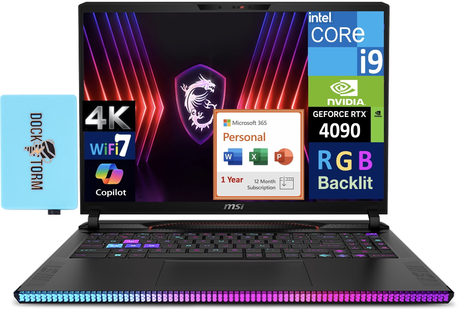 MSI Raider GE68 HX AI Gaming Laptop 16.0in 120Hz IPS 4K Display (Intel i9-14900HX, NVIDIA ...