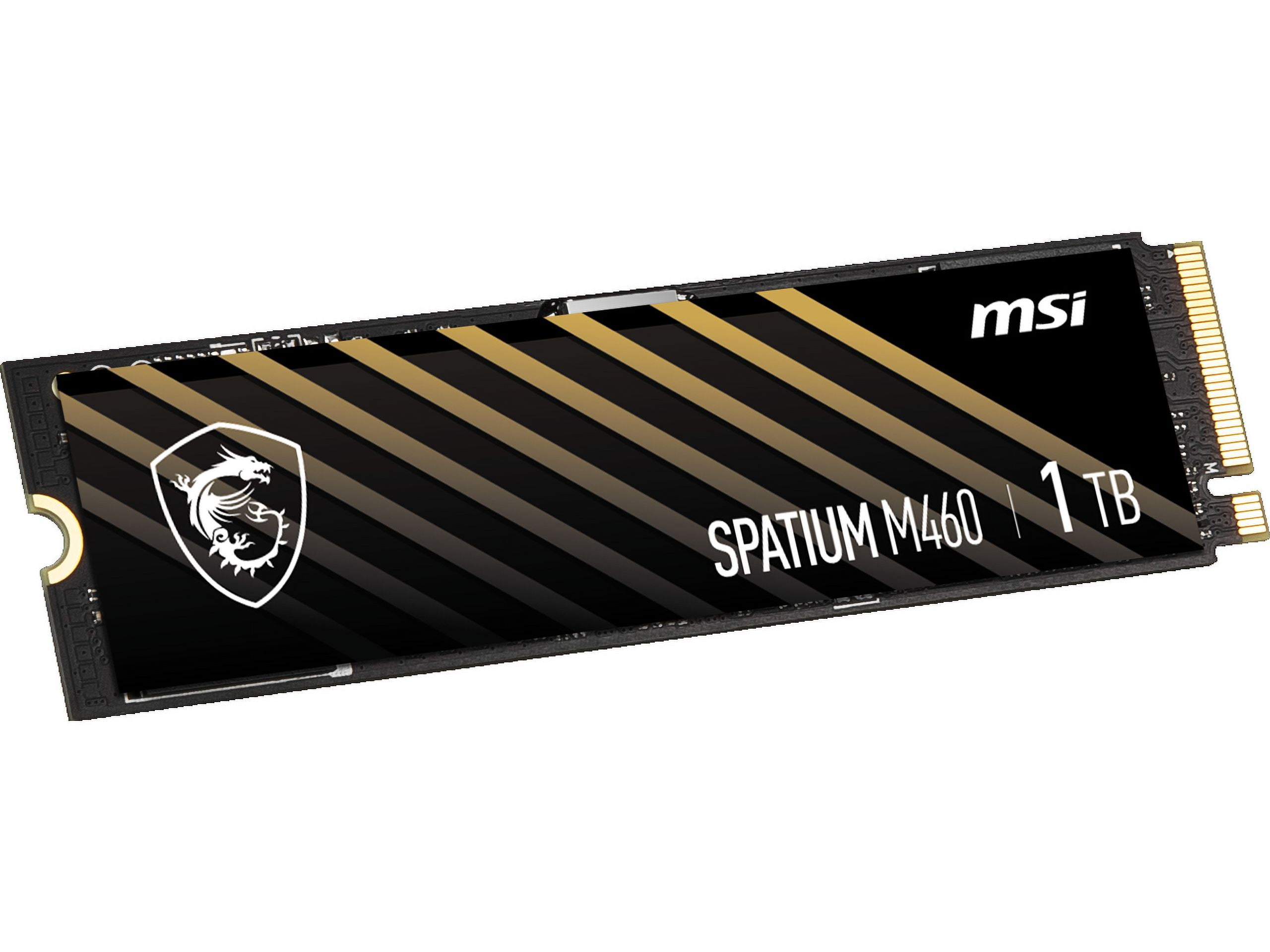 MSI SPATIUM M460 1TB PCIe 4.0 NVMe M.2 Gaming Computer SSD, PCI-Express 4.0 x4, 3D NAND ...