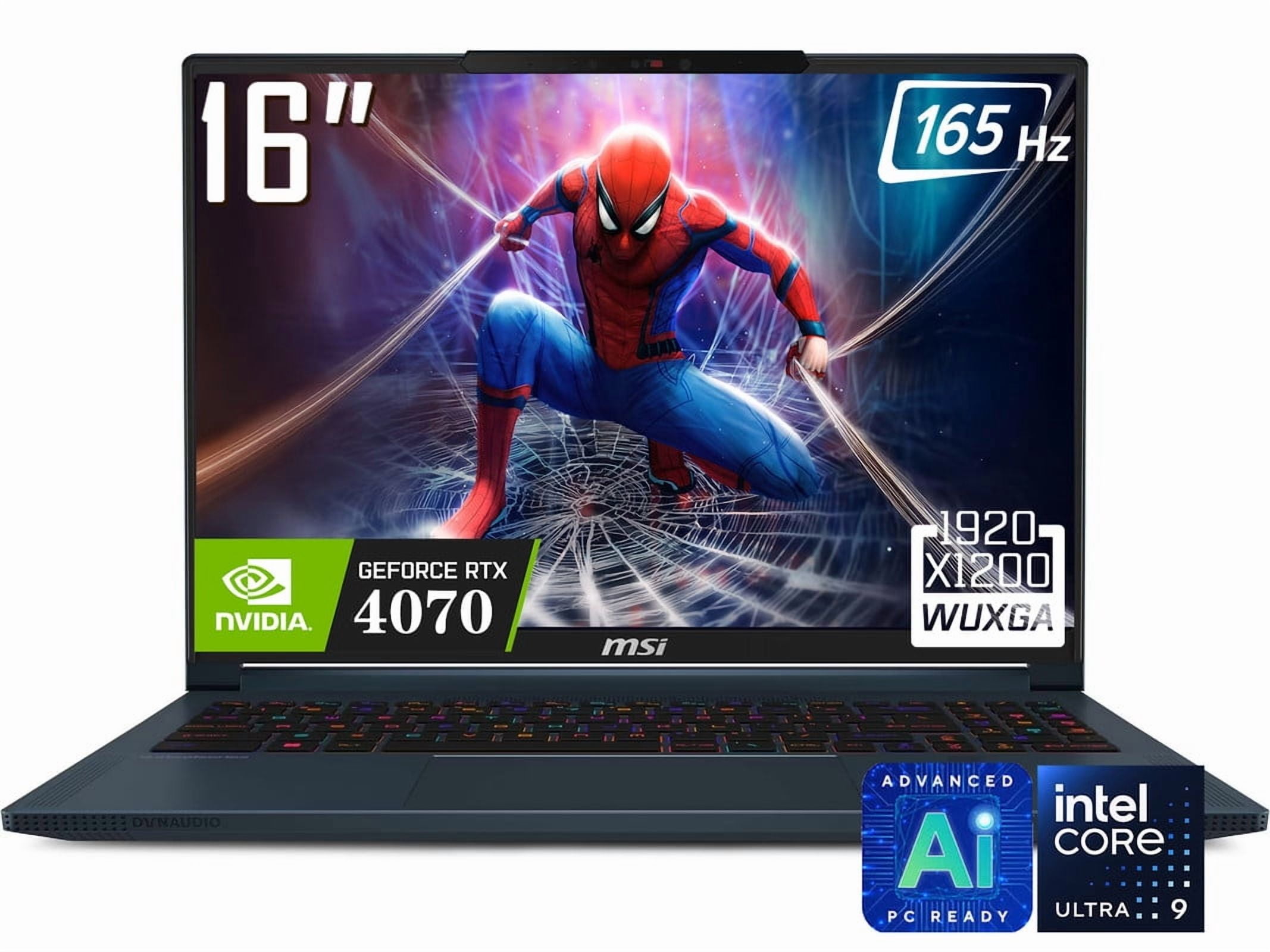 MSI Stealth 16 AI 16" Gaming Laptop, 1920 x 1200 FHD+ 165Hz IPS Display ...